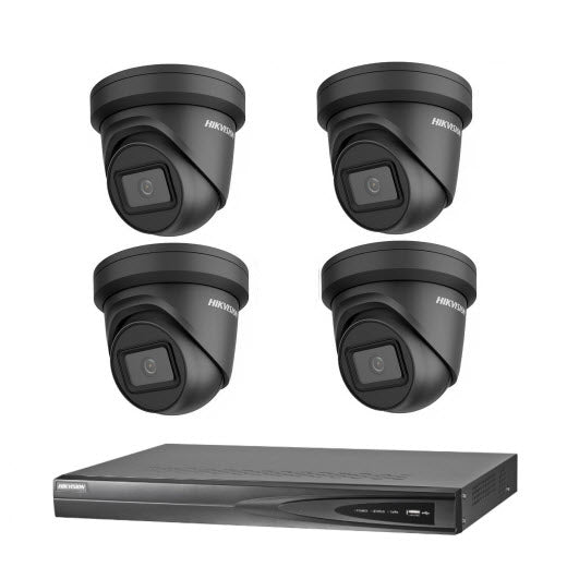 8MP 4CH Hikvision CCTV Kit: 4 x Outdoor Turret Black Shadow Series + 8 ... 8MP 4CH Hikvision CCTV Kit: 4 x Outdoor Turret Black Shadow Series + 8 ...