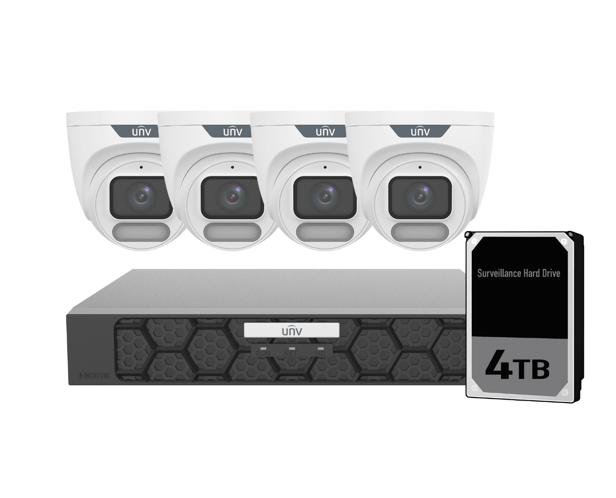 Uniview UNV Acutrack Owlview 4 x 6MP Smart CCTV Kit with 4TB HDD ...