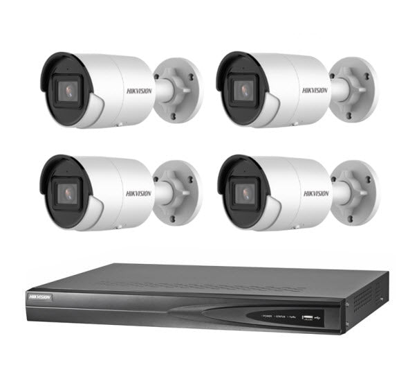 6MP 4CH Hikvision CCTV Kit: 4 x Mini Bullet Cameras + 4CH Network Reco ...