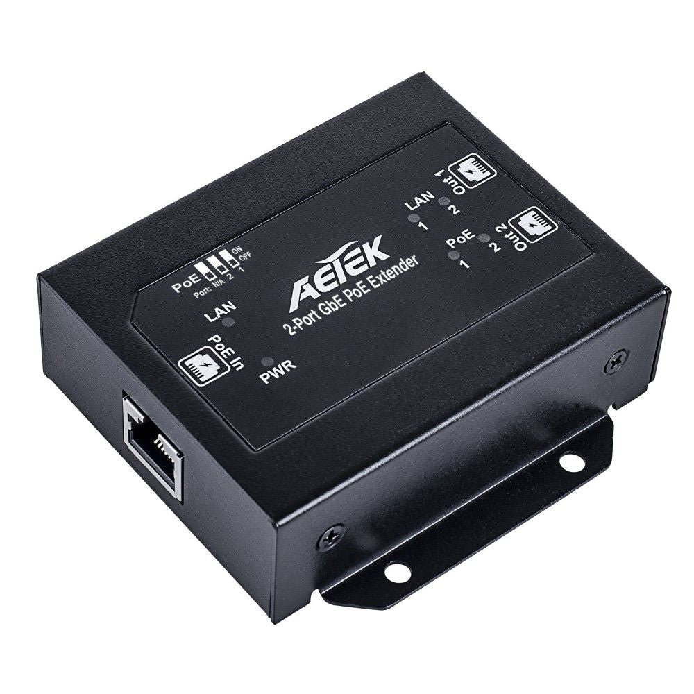 Aetek AET-E59-102 2 Port Indoor Passive PoE Extender, 100m Hop Max, Da – SecurityAustralia