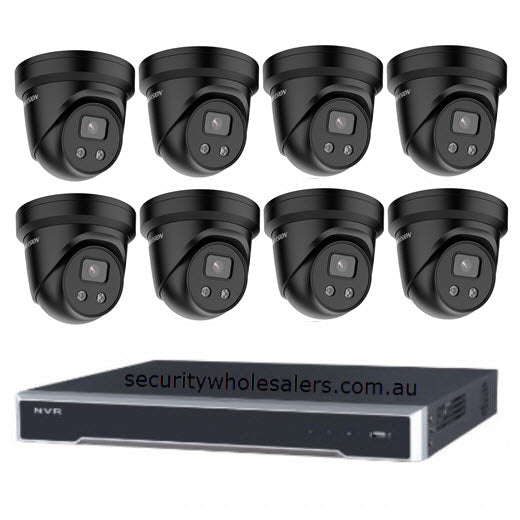 Hikvision 8MP Acusense 8 x Outdoor Turret With Strobe & Siren + 16CH N ...