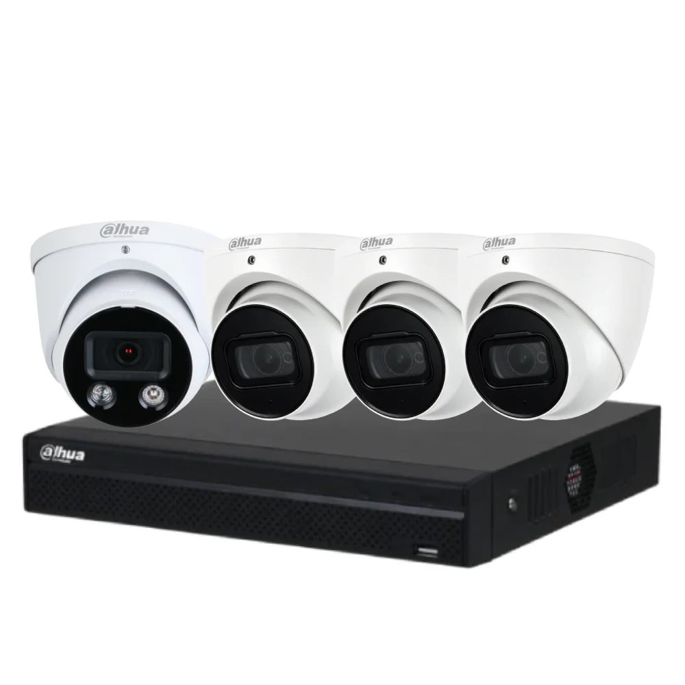 Dahua 5 MP + 4 Channels Kit: 1 x 6 MP TiOC and 3 x 5 MP Turret Cameras – SecurityAustralia
