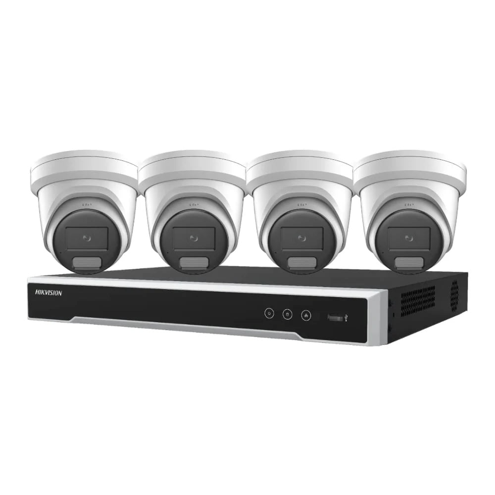 Hikvision 4 x 8MP Strobe Light, Two-way Audio, Alarm Cameras & 8 C ...