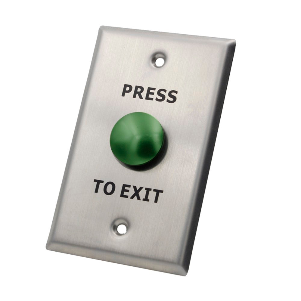 X2 Mushroom Exit Button, Stainless Steel - Large, N/O, SPST, Screw Ter ...