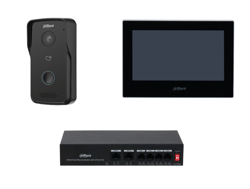 Dahua Intercom Kit Dhi Ktp03 Black 7inch Touch Screen Ip Intercom Kit