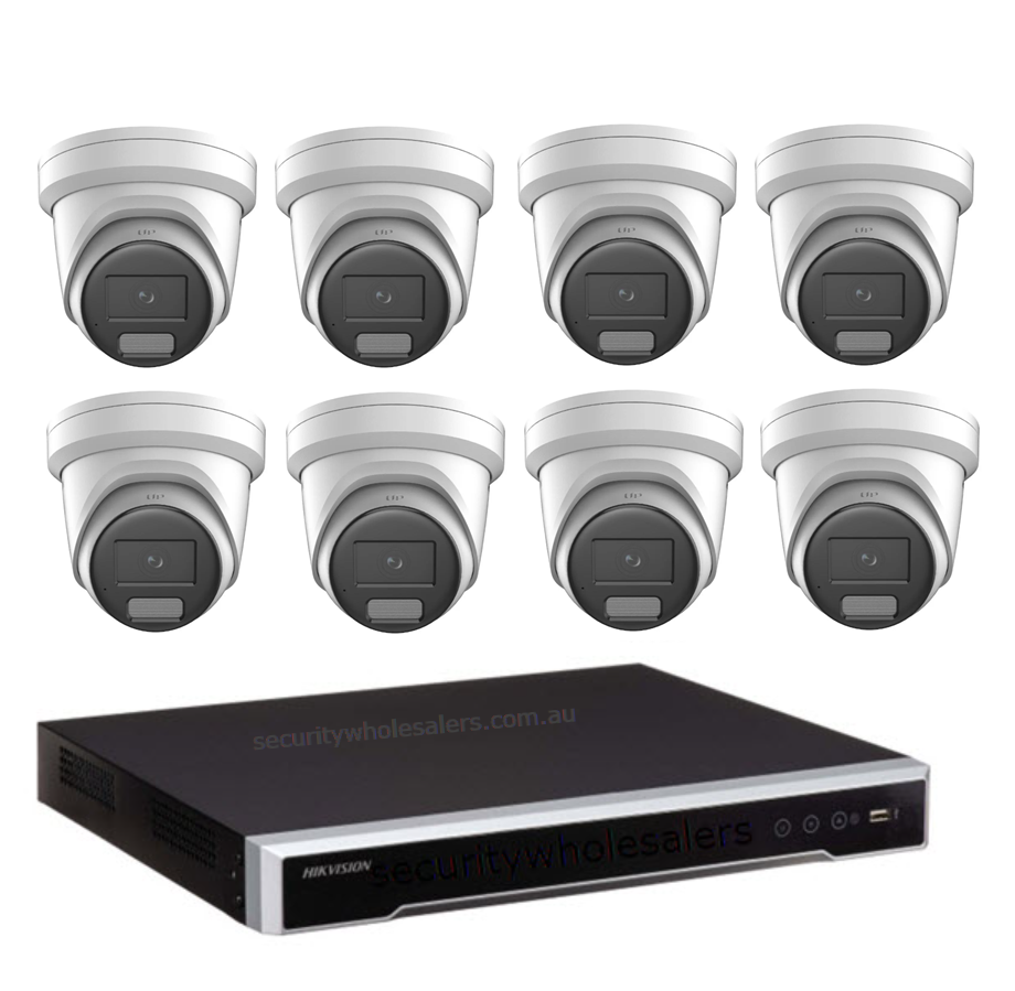 8MP Hikvision Colorvu HYBRID CCTV Kit: 8 x Liveguard Cameras + 8CH M S ...